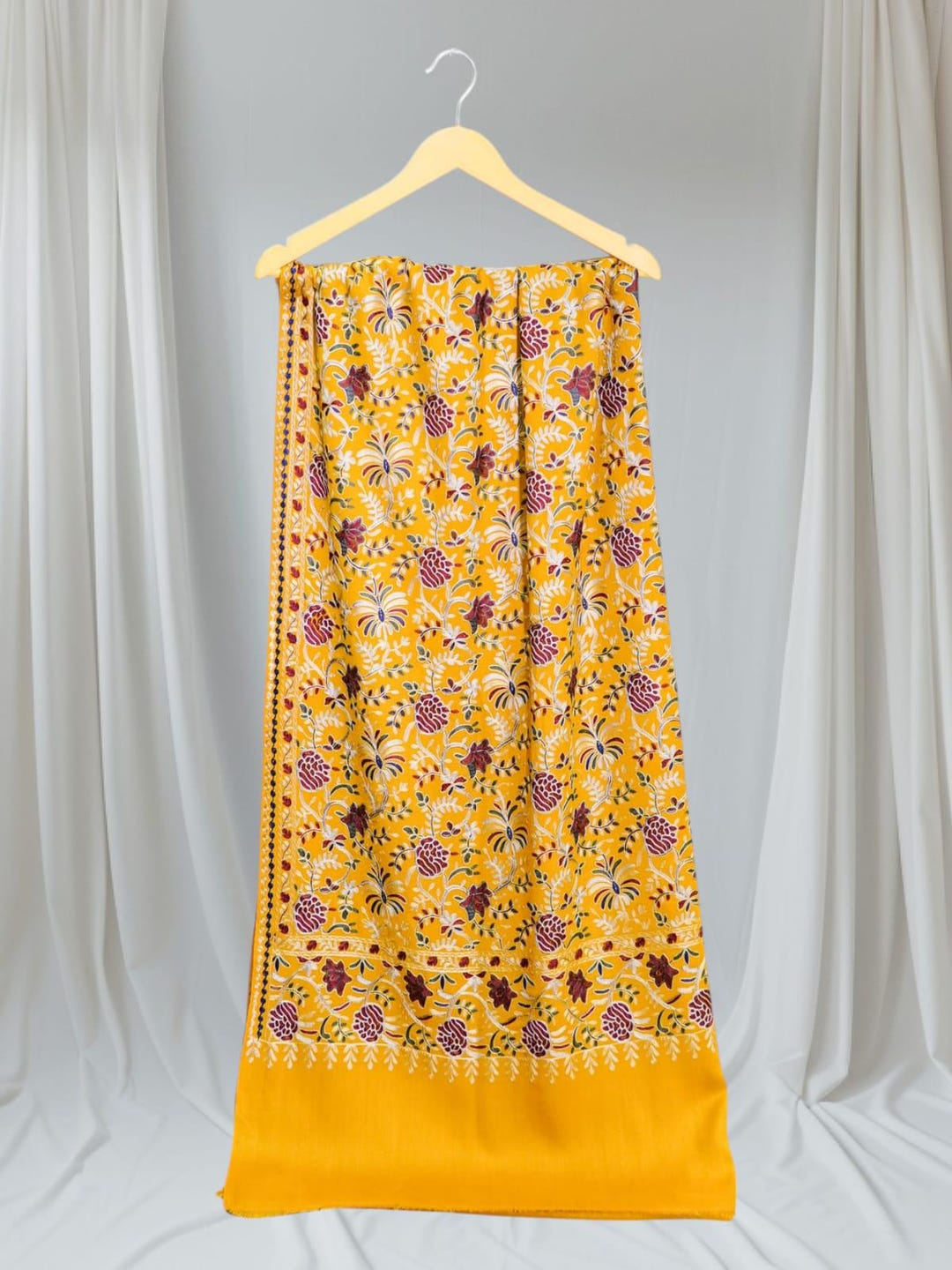 Kalamkari Embroidered Shawl - Handmade, Unique, Luxury Wrap - Etsy