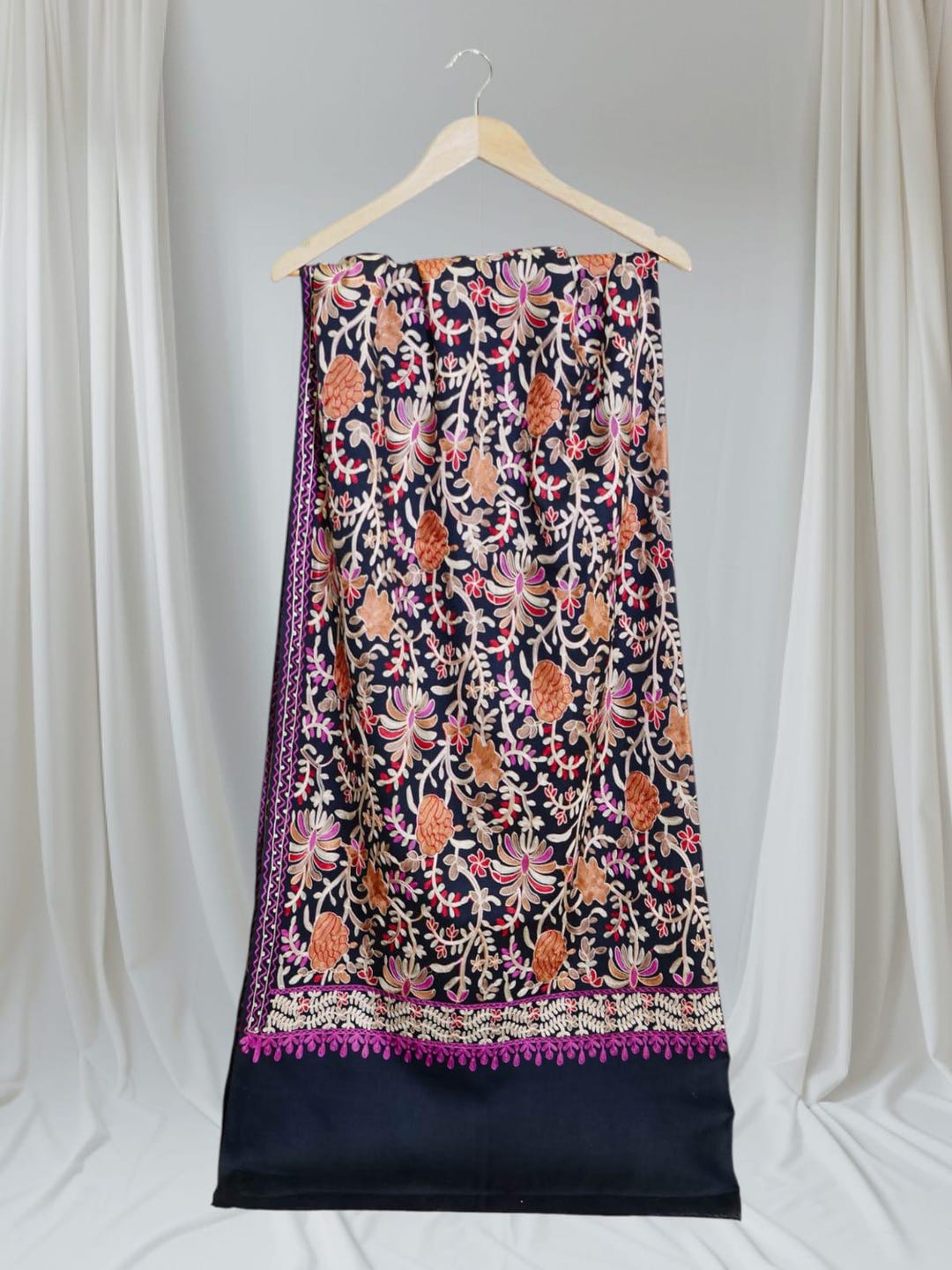 Kalamkari Embroidered Shawl - Handmade, Unique, Luxury Wrap - Etsy