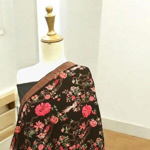 Velvet Embroidered Shawl - Etsy
