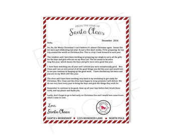 EDITABLE Letter From Santa Santa Letter Instant Download - Etsy