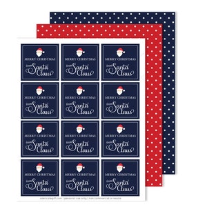 Santa Claus Merry Christmas Gift Tags/favor Tags Double Sided Tags ...