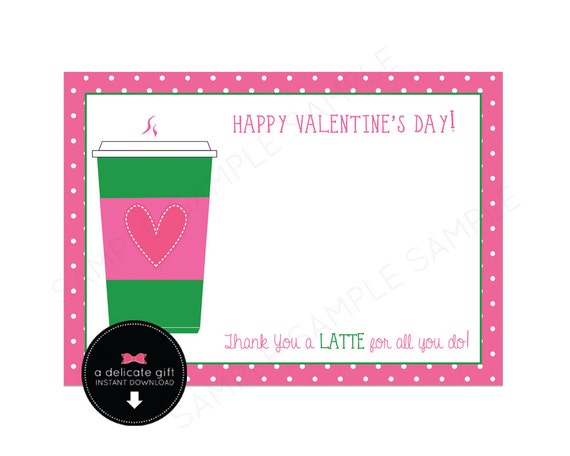 Teacher Latte Gift Card Holder | Teacher Valentine's Day Banner Card by ...