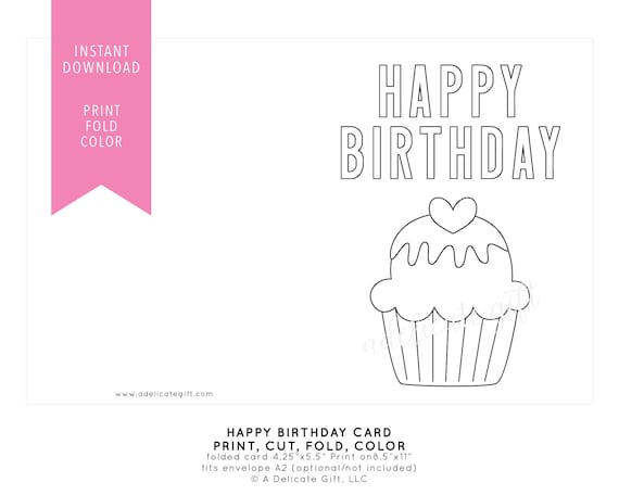 Cupcake Card Template Printable
