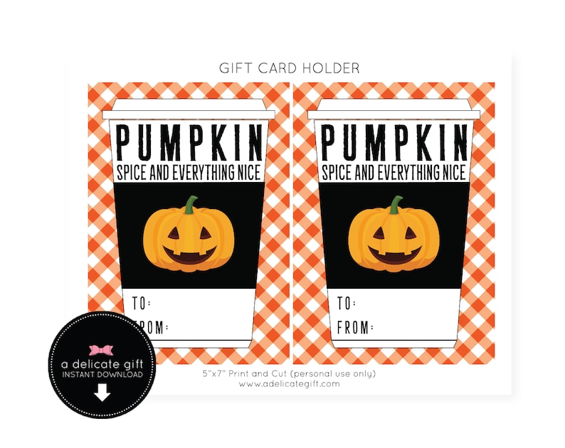 Pumpkin Spice and Everything Nice Gift Card Holder | Teacher Fall Gift ...