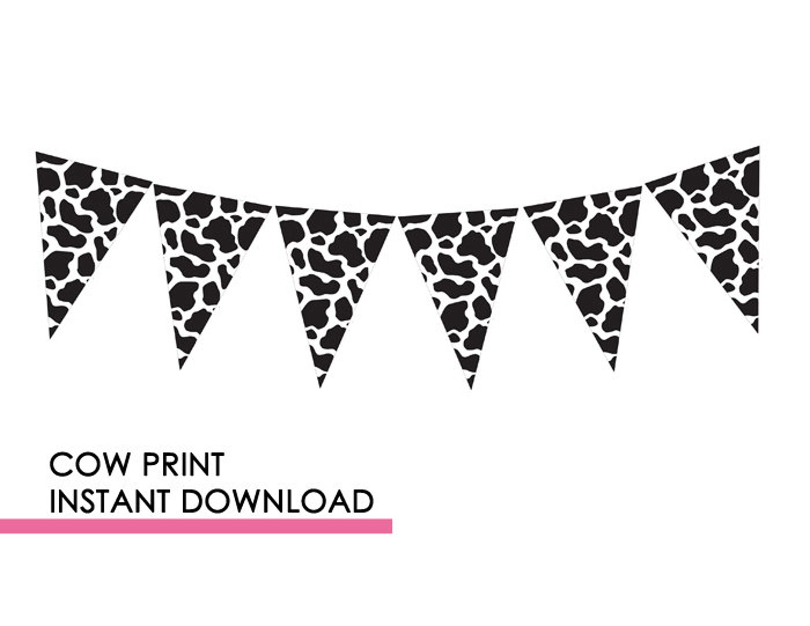 Cow Print Farm Banner Instant Download - Etsy