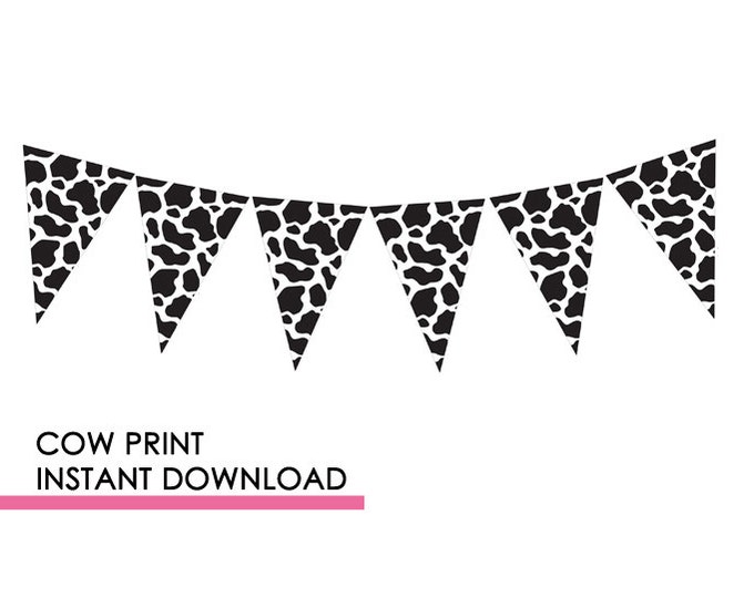 Cow Print Farm Banner Instant Download - Etsy