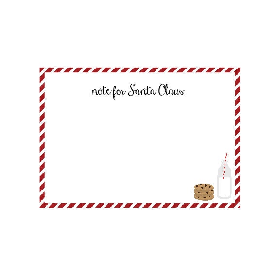 Note Card to Santa/ Leaving Cookies for Santa by A Delicate Gift ...
