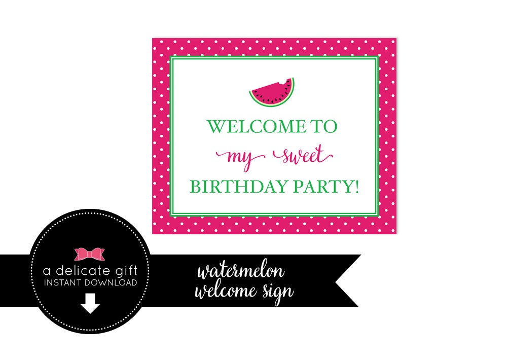Watermelon Welcome Sign Instant Download - Etsy