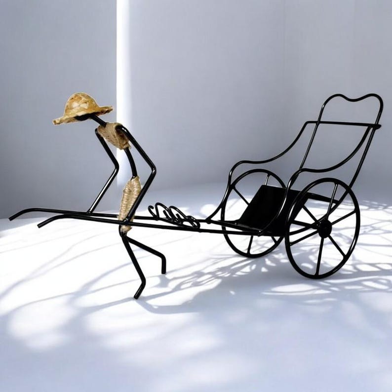 Vintage Tricycle Wine Holder – Metal Bike Bottle Rack With Goblet ...