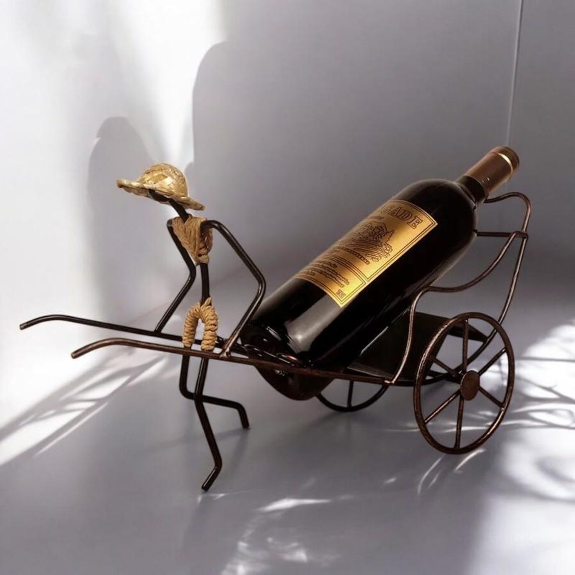 Vintage Tricycle Wine Holder – Metal Bike Bottle Rack With Goblet ...