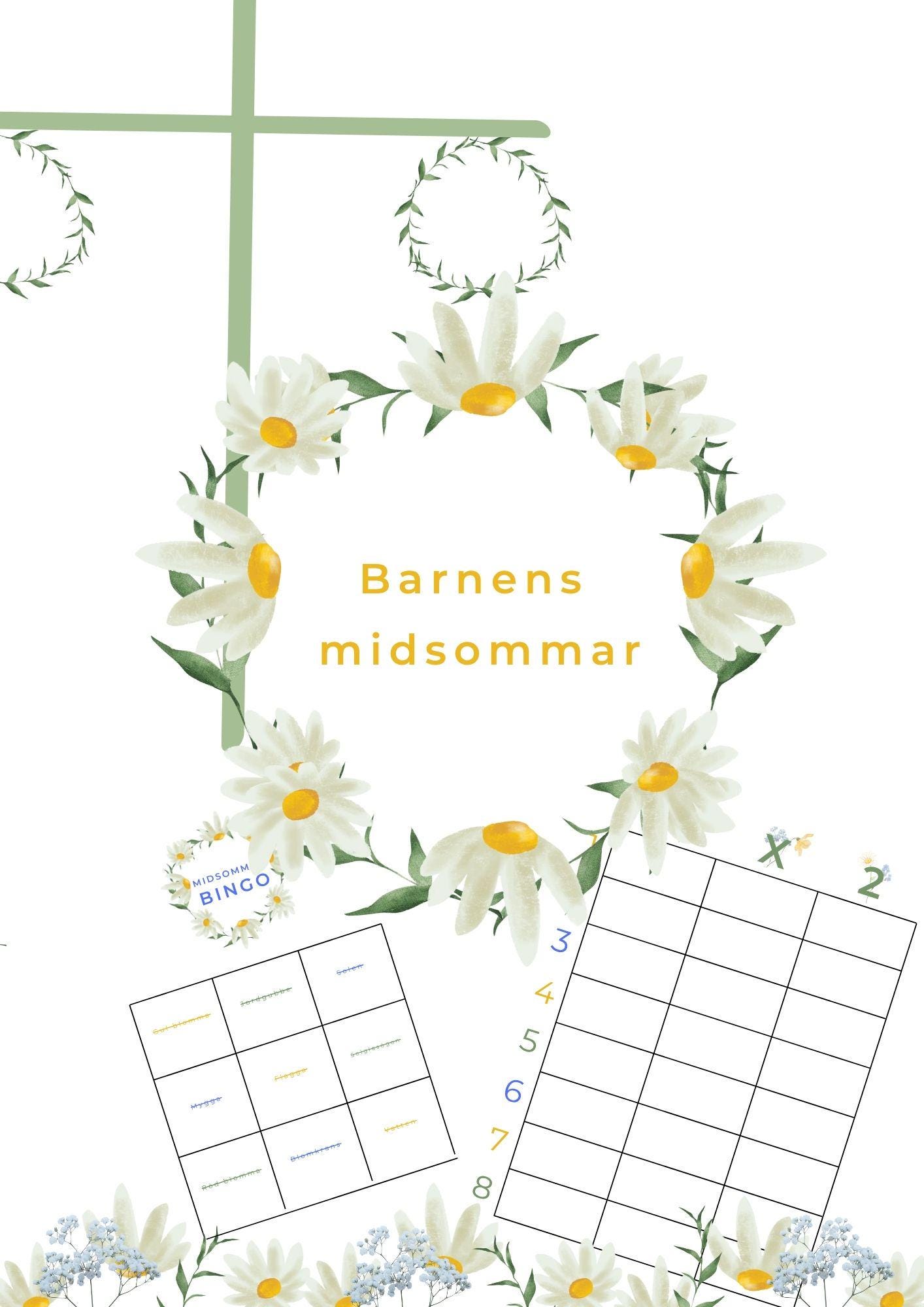 Midsommar-kit För Barn – Tipsrunda, Bingo & Pyssel - Etsy