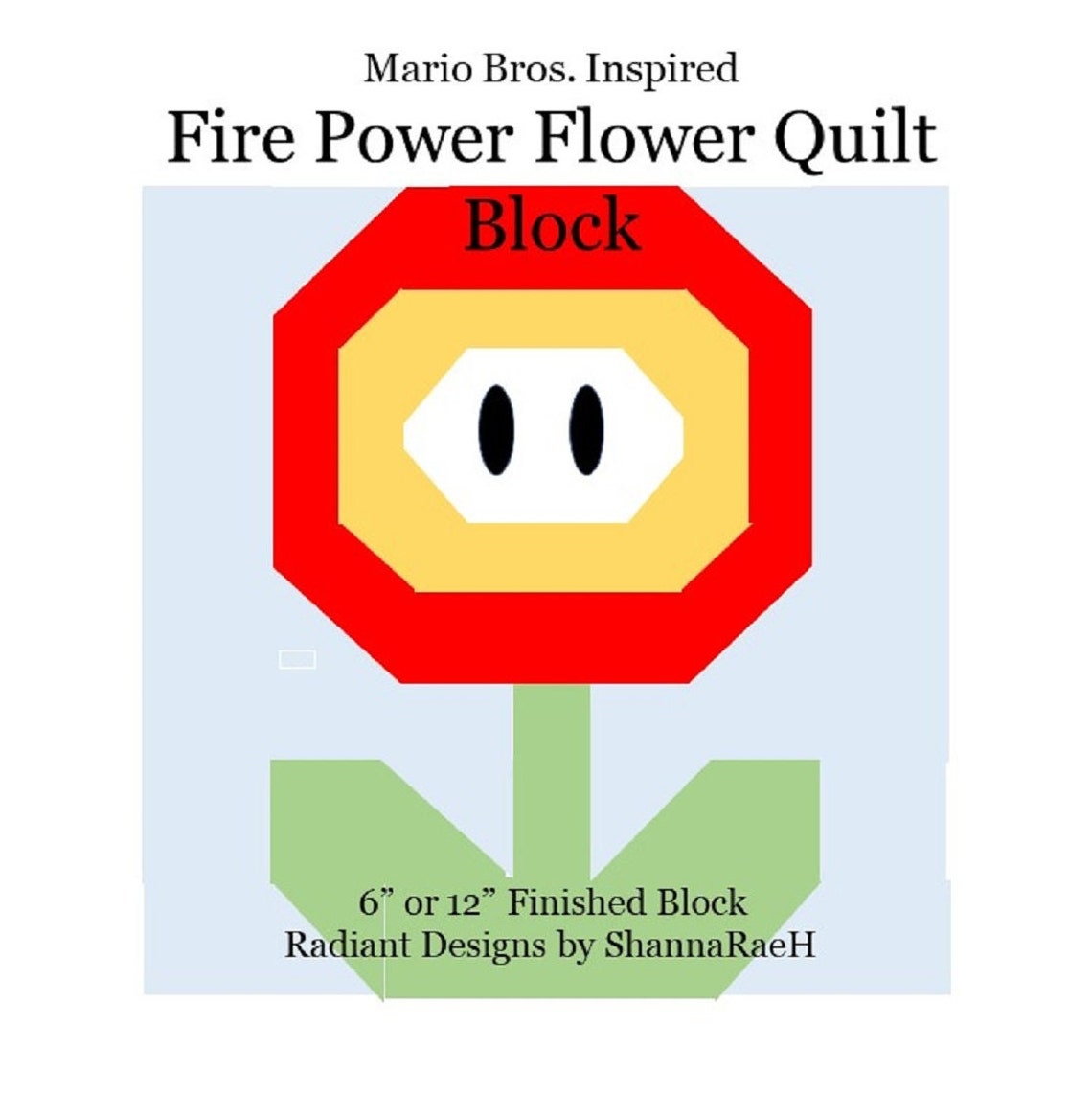 Super Mario Bros. Inspired Question Mark Quilt Block Pattern- 6" and 12 ...