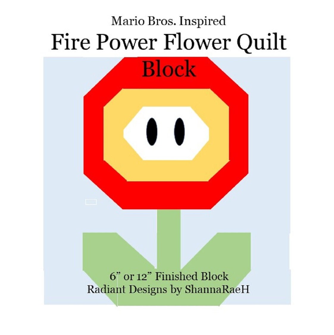 Super Mario Bros. Inspired Question Mark Quilt Block Pattern- 6" and 12 ...