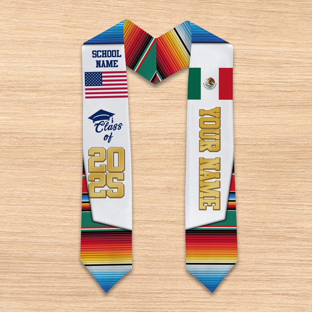 Personalized Mexican Graduation Stoles/sash, Class of 2026 Stoles ...