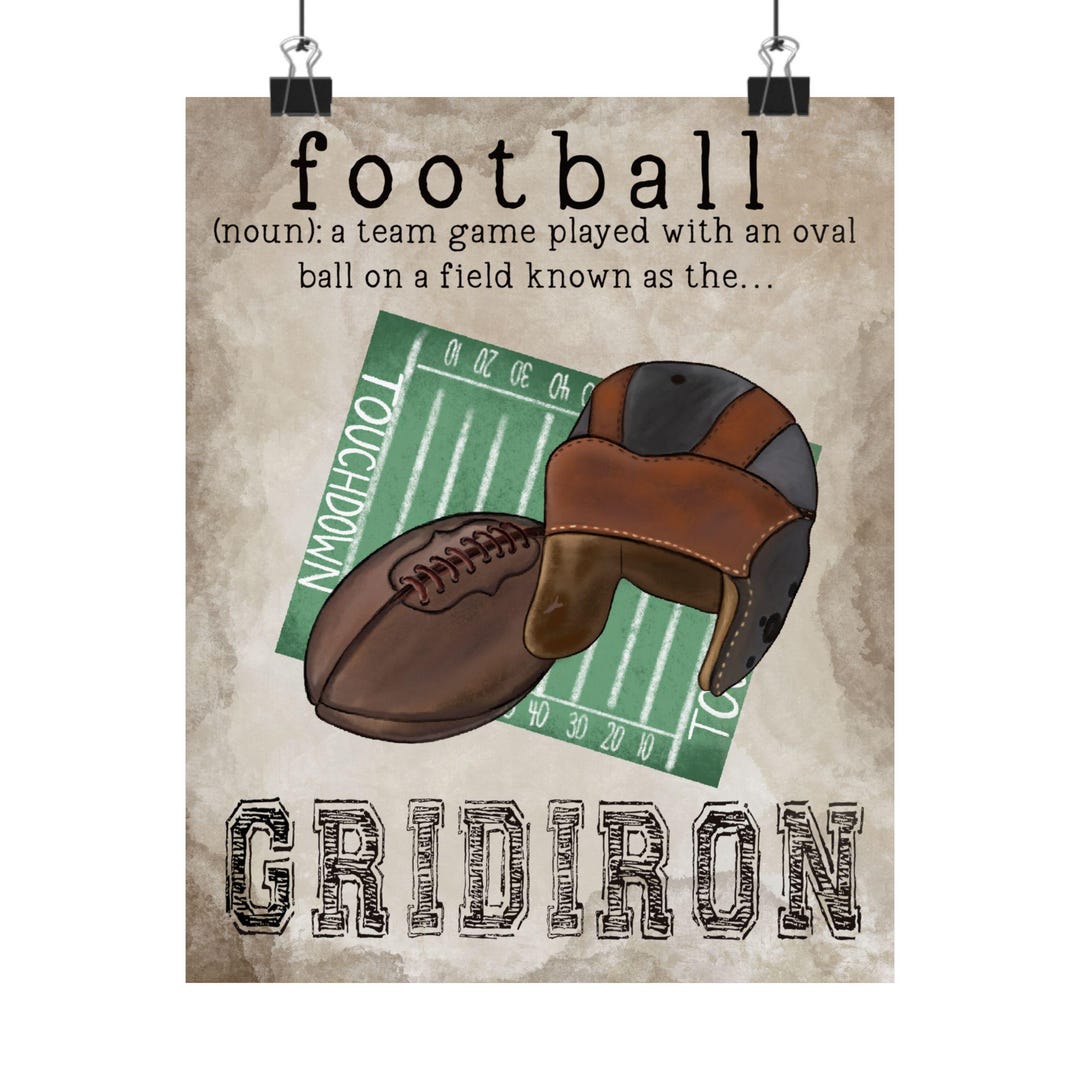 Football Gridiron Poster: Sports Wall Art Decor, Gift for Fans - Etsy
