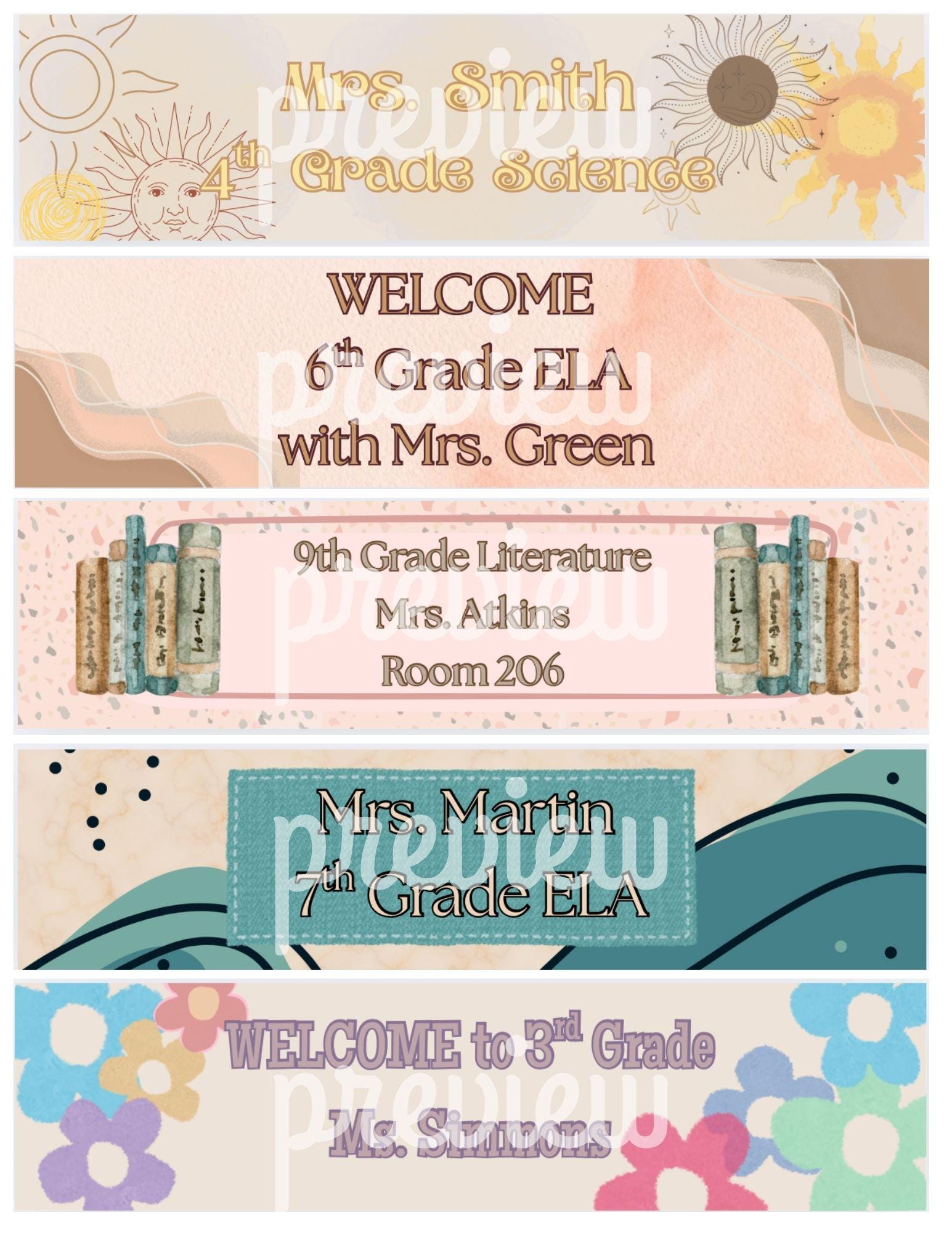 Boho Banners for Google Classroom-editable Through Canvapro - Etsy