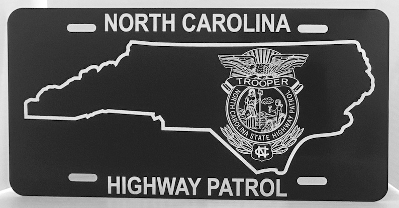 NCSHP, Laser Engraved, North Carolina State Highway Patrol License ...