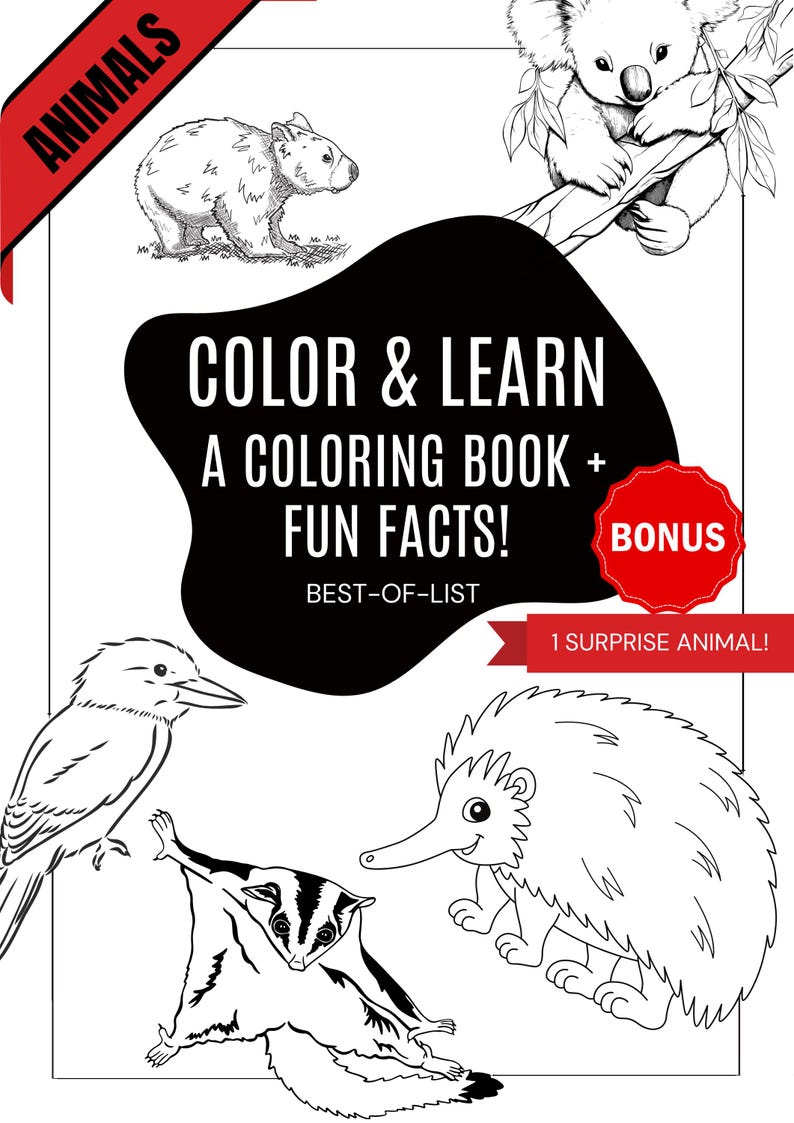 Australian Animals Coloring Book PDF - Educational Wildlife Art ...