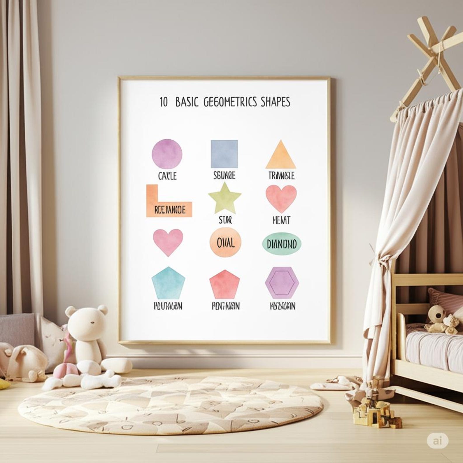 Kids Educational Posters Set of 12 – Printable Preschool Wall Art for ...