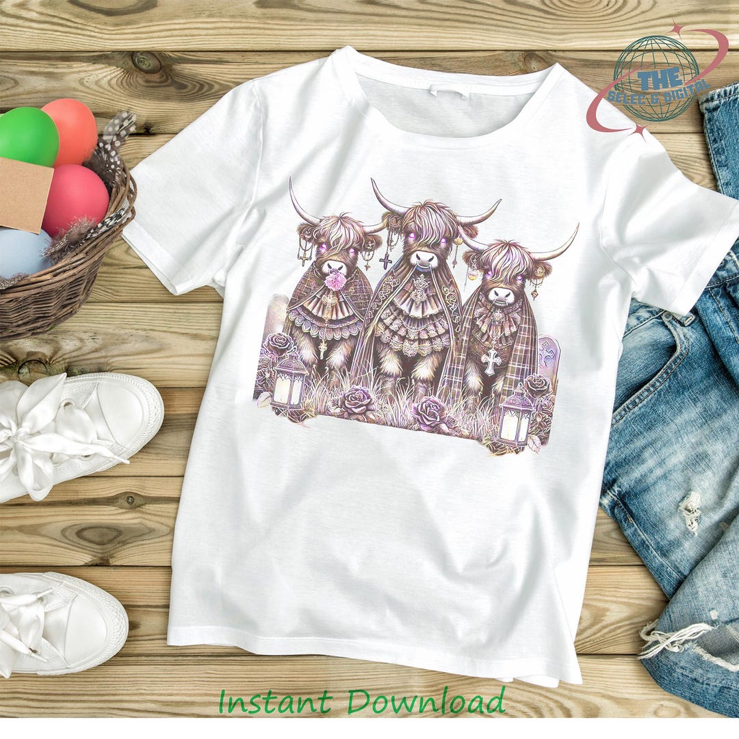 Gothic Grazers PNG | Dark Gothic Cattle Art | Occult Cow Illustration ...