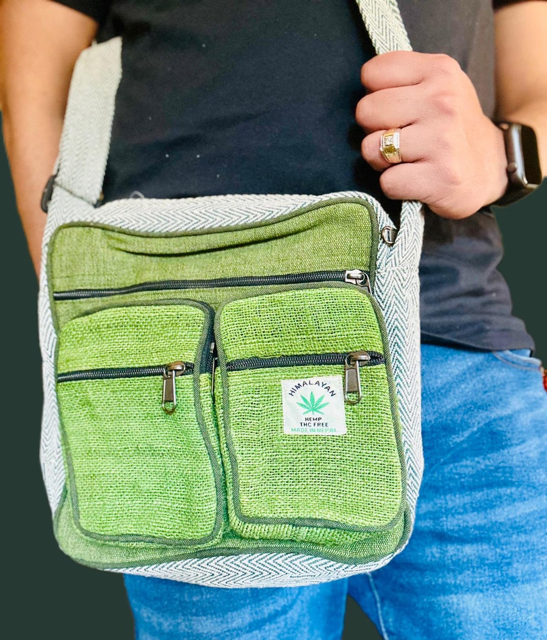 Hemp Shoulder Bag, Sustainable Accessory, Eco-friendly Bag, Natural ...