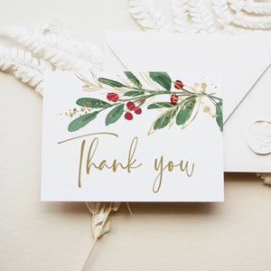 Thank You Card Download Printable Thank You Note Card Rustic Winter ...