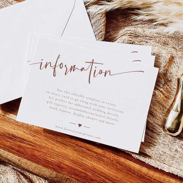 Invitation Insert - Etsy