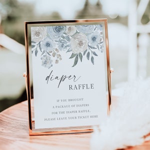 Diaper Raffle Sign Template, Diaper Game Baby Shower Sign, Baby Boy ...