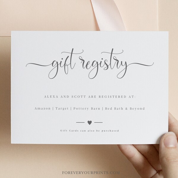 Gift Registry Card - 60+ Gift Ideas for 2024