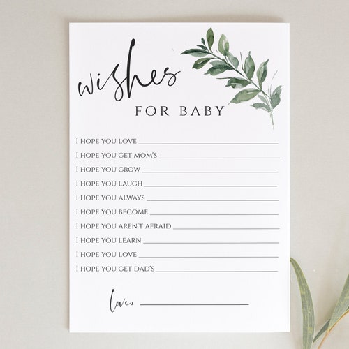 Advice and Wishes Card Baby Shower Editable Game Advice for - Etsy