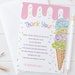 Ice Cream Thank You Card Template | Editable Thank You Note Card | Girl ...