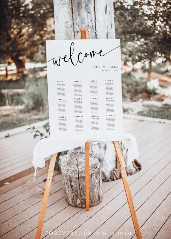 Minimalist Seating Chart | Modern Wedding Seating Chart | Boho Wedding ...