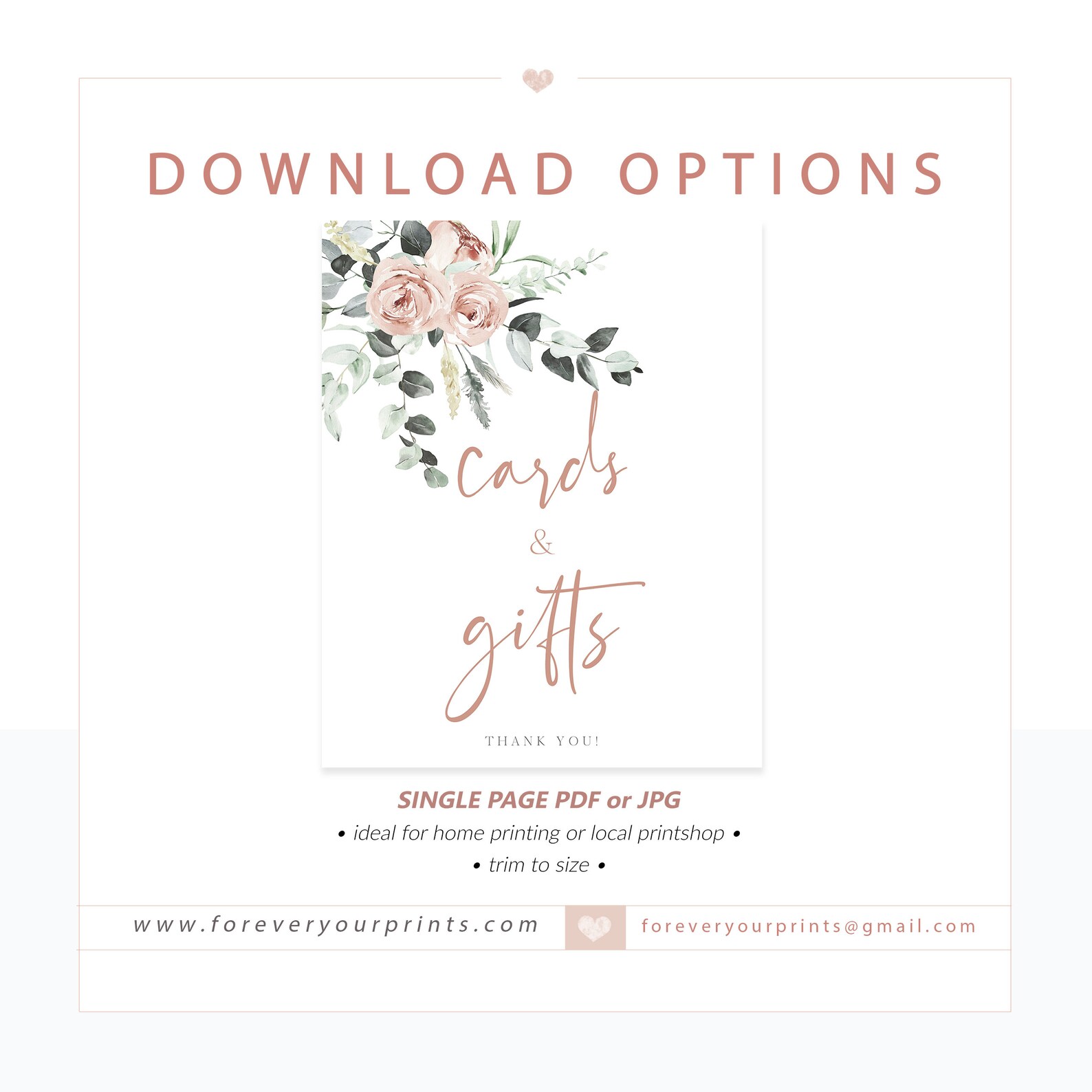 Cards and Gifts Sign Printable, Baby Shower Sign, Editable Table Decor ...