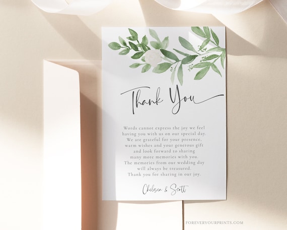 Classic Thank You Card Template Modern Flat Thank You Card - Etsy