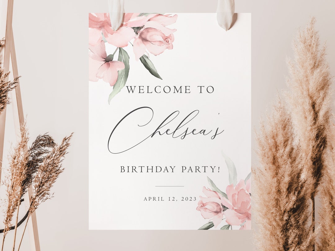 Birthday Welcome Sign Template Printable Modern Birthday - Etsy