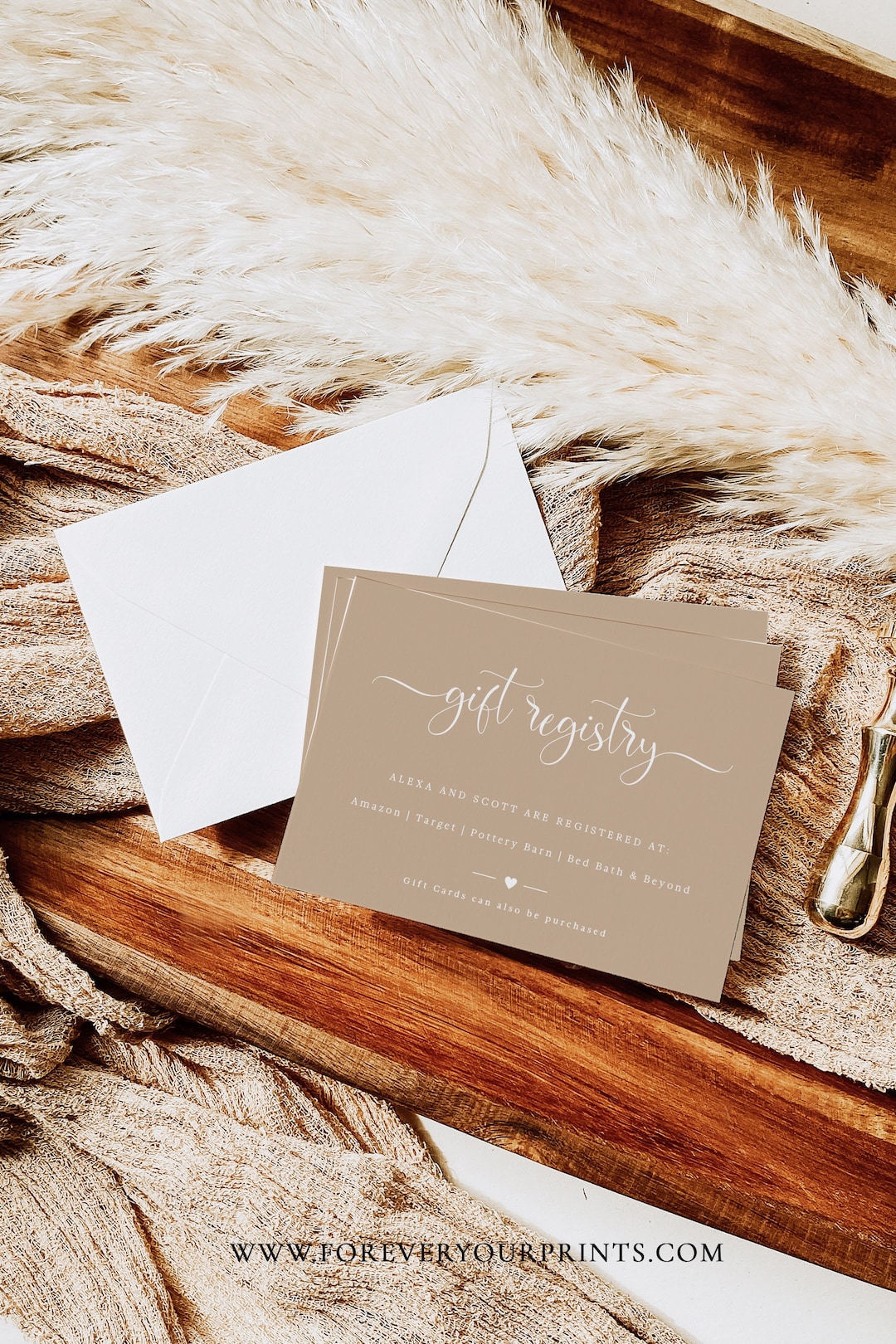 Wedding Registry Card Template, Modern Gift Registry Card, Minimalist ...