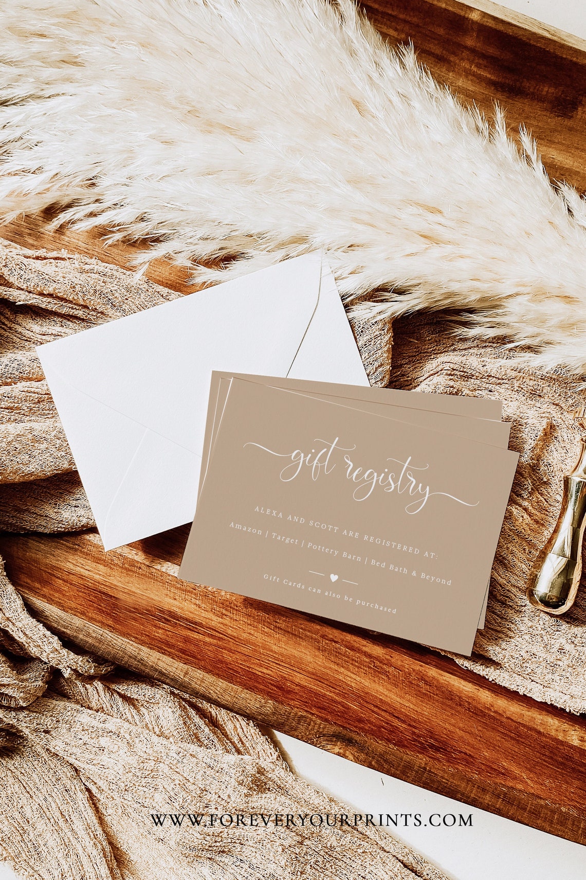 Wedding Registry Card Template Modern Gift Registry Card | Etsy