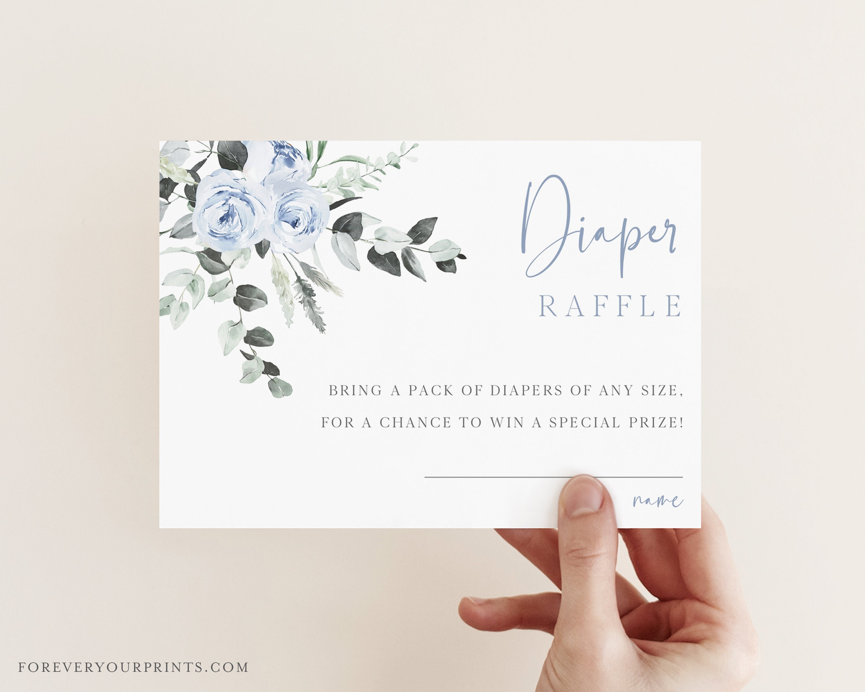 Printable Diaper Raffle Cards Baby Shower Game EDITABLE | Etsy