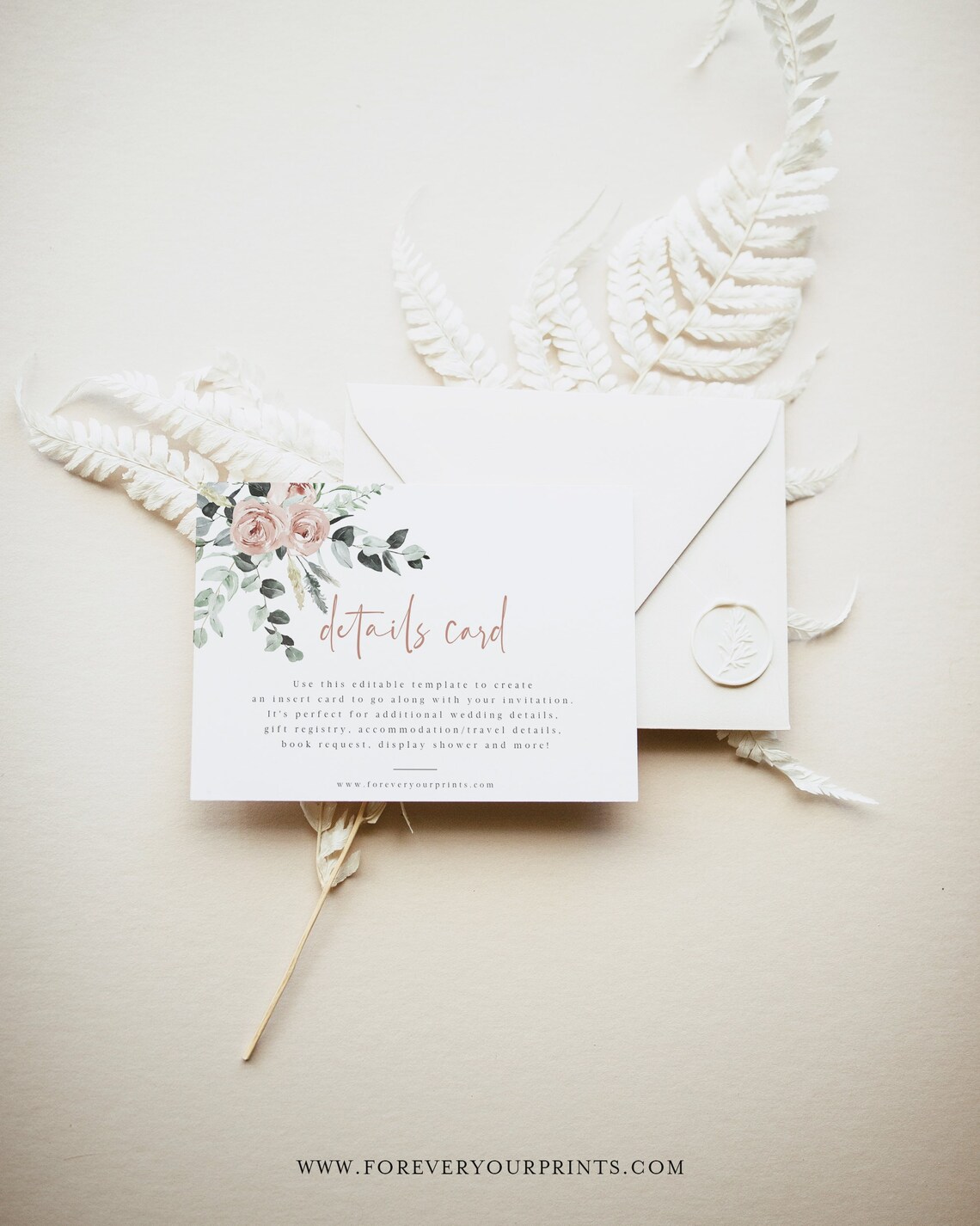 Classic Details Card Template Printable Registry Card Bridal - Etsy