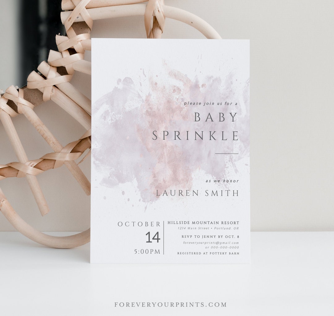 Baby Sprinkle Invitation Girl, Baby Sprinkle Invite Template, TRY ...