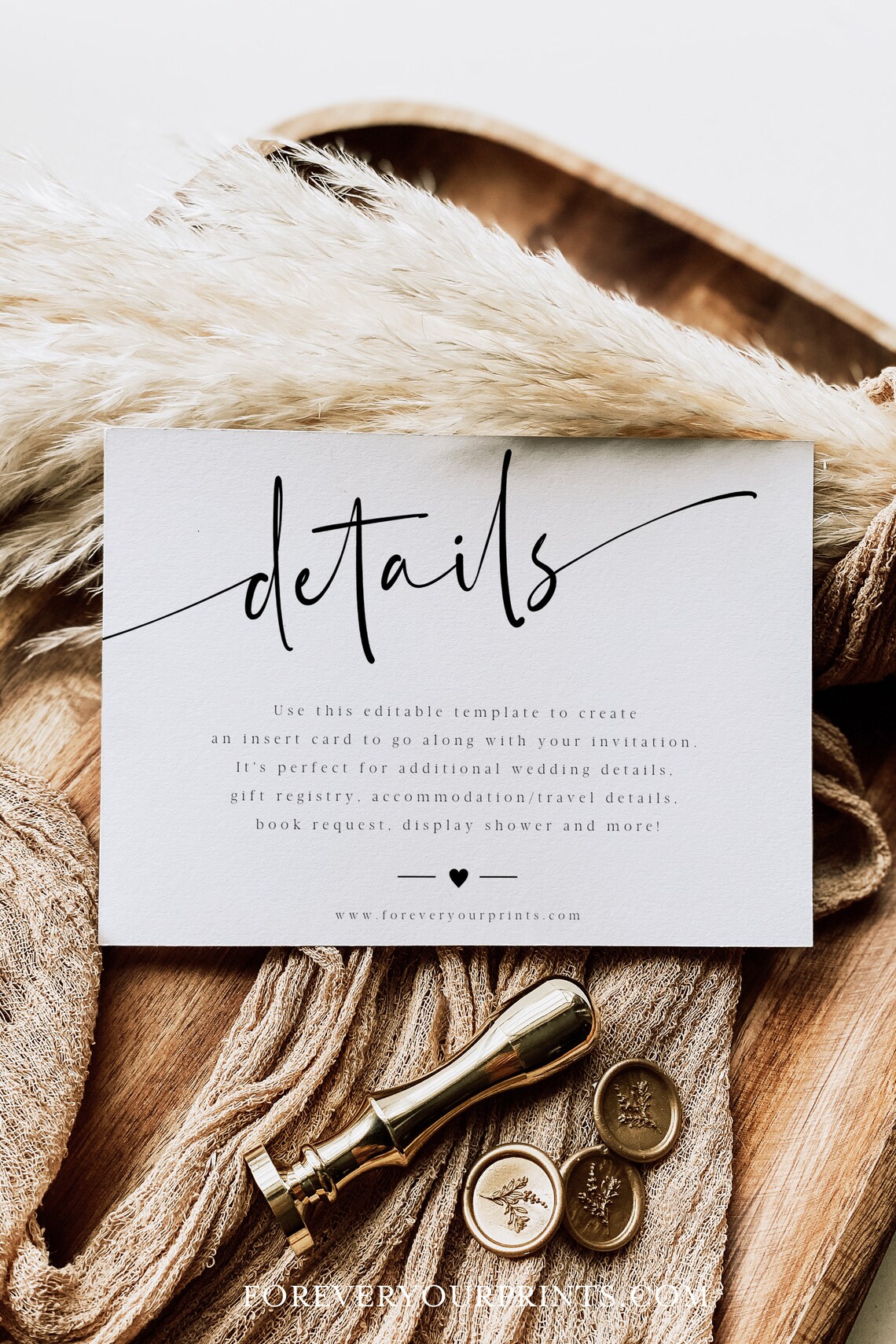 Details Card Template Editable Registry Card Minimalist - Etsy