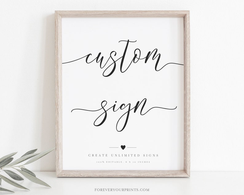 Custom Wedding Sign Template Create Any Sign INSTANT - Etsy