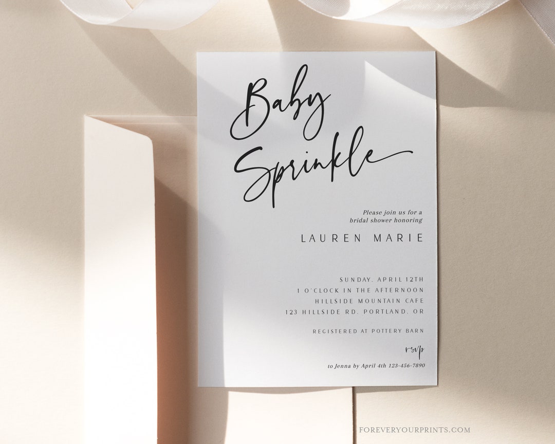 Baby Sprinkle Invitation Template, Digital Baby Shower Invite, Instant ...