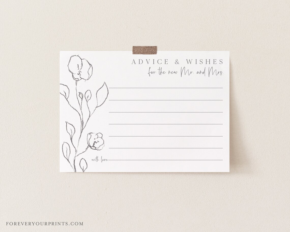 Wedding Advice Cards Printable Marriage Advice Cards | Etsy