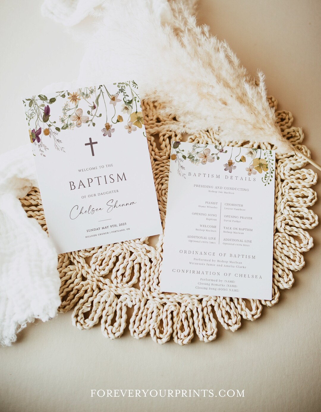 Baptism Program Template, LDS Baptism Program, Baptism Girl, Ceremony ...