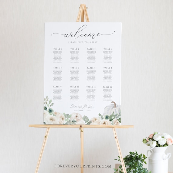 Seating Chart Template Editable & Printable Instant Download - Etsy