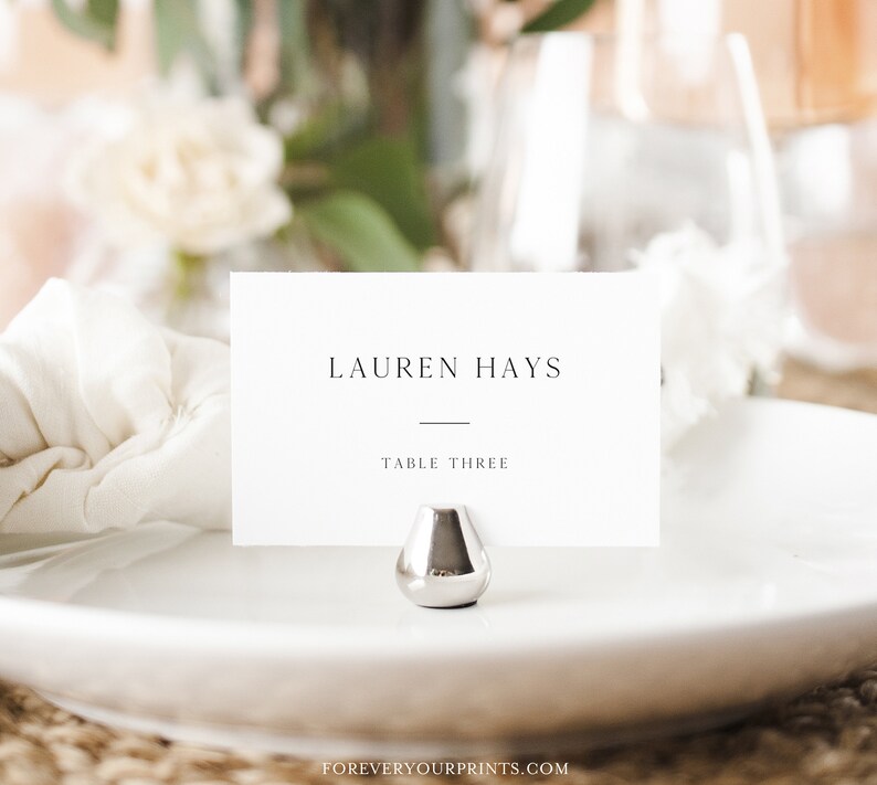 Modern Place Card Template Minimalist Place Card Wedding - Etsy