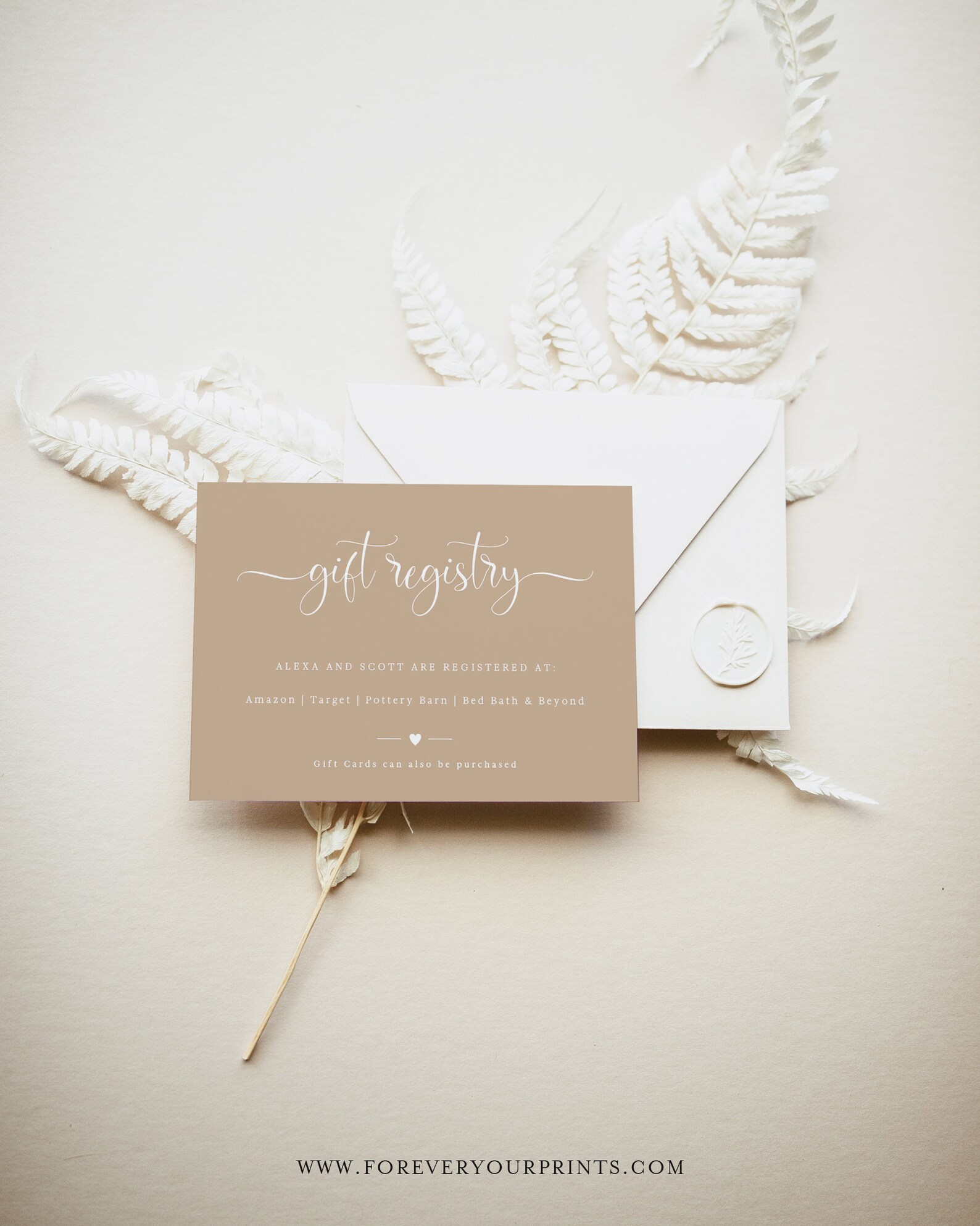 Wedding Registry Card Template Modern Gift Registry Card | Etsy
