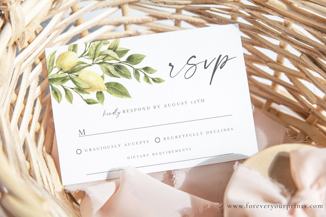 RSVP Card Template, Minimalist Kindly Reply Card Template, Modern RSVP ...