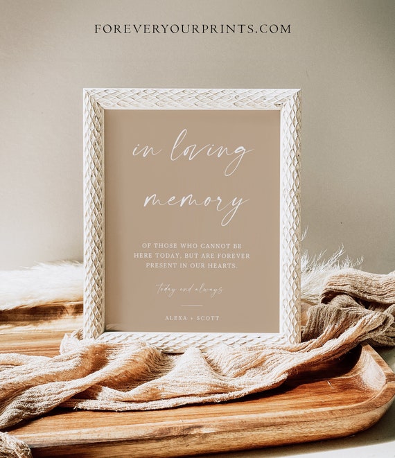 In Loving Memory Sign, Printable Memorial Sign for Wedding, In Memory ...